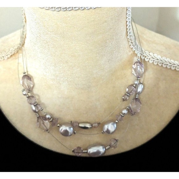 Unbranded | Jewelry | Delicate Double Strand Floating Necklace Faux ...
